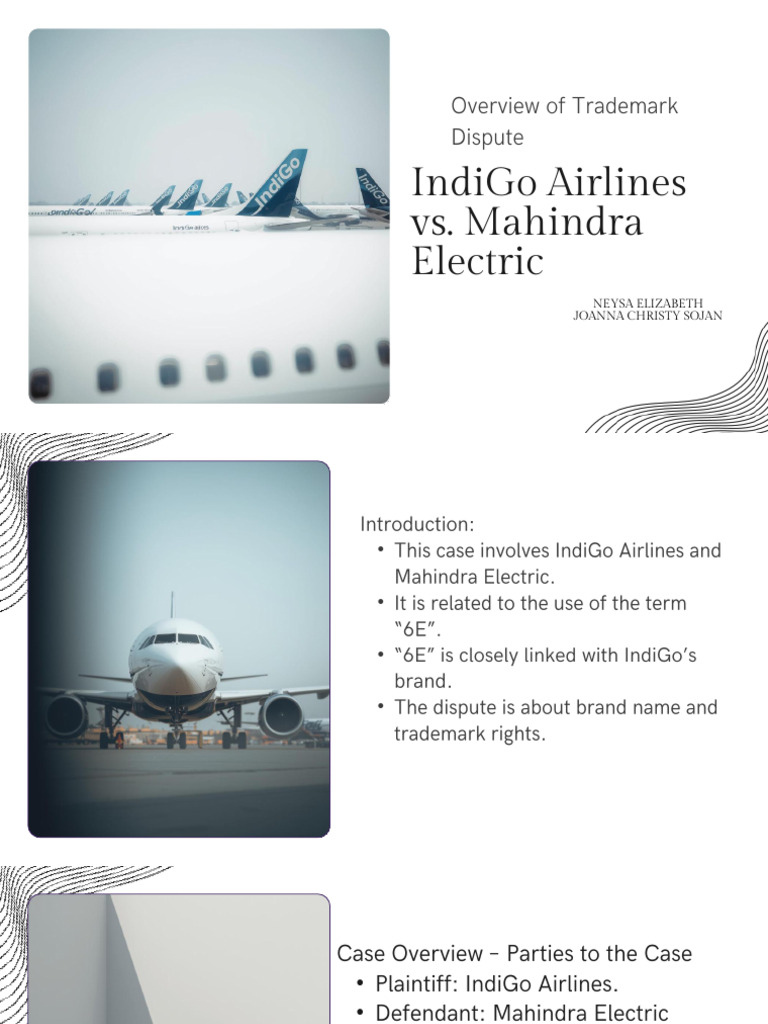Presentation - IndiGo Airlines vs. Mahindra Electric | PDF