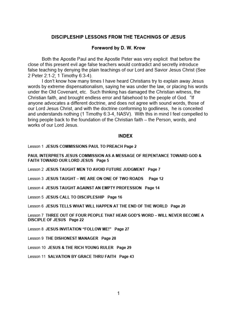 Discipleship Lessons From The Teachings of Jesus | PDF | Jesus ...