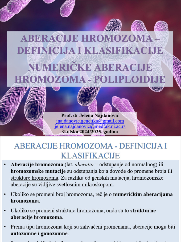 9. Aberacije Hromozoma i Poliploidije | PDF