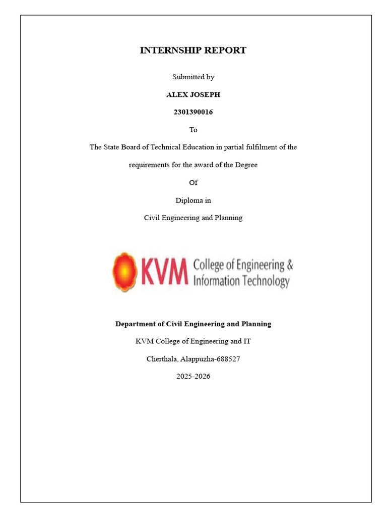 Internship Report Index 2026 | PDF