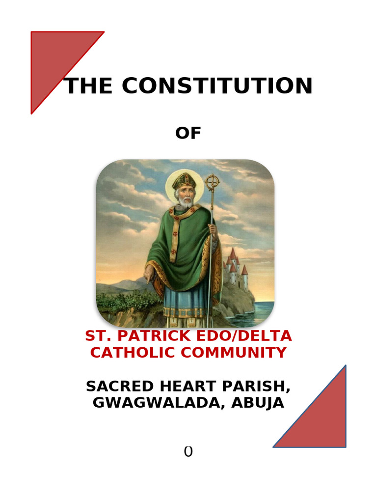 AMENDED CONSTITUTION OF ST. PATRICK EDO DELTA CATHOLIC COMMUNITY | PDF ...