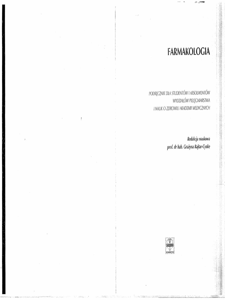 Rajtar-Cynke G - Farmakologia, Podręcznik Dla Studentów I Absolwentów | PDF