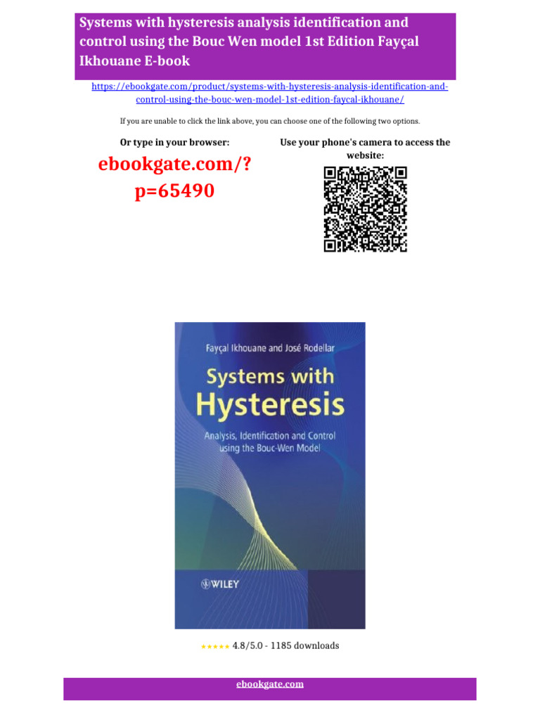Systems with hysteresis analysis identification and control using the ...