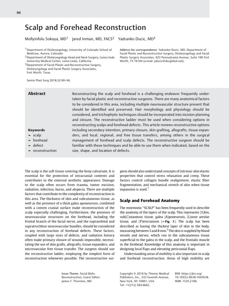Scalp and Forehead Reconstruction | PDF | Human Head And Neck | Human ...