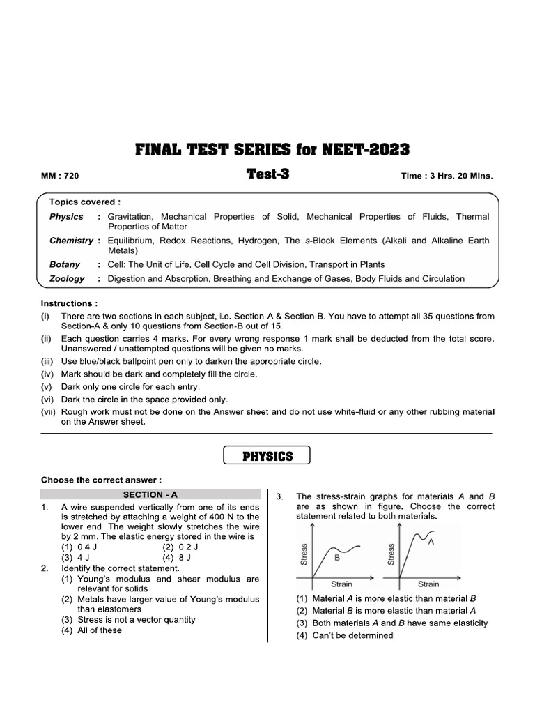 Final Test Series - 3 | PDF
