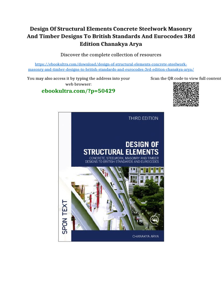 Design of Structural Elements Concrete Steelwork Masonry and Timber ...