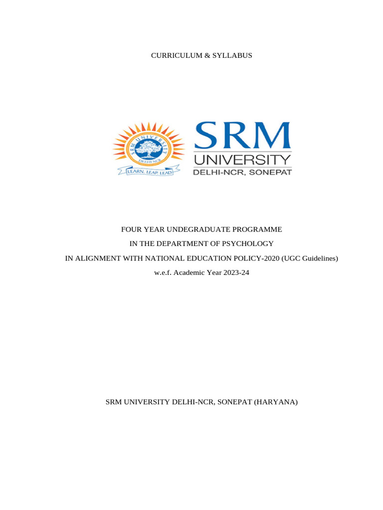 Curriculum and Syllabus 2023-2024 Final-2 | PDF | Perception | Academic ...