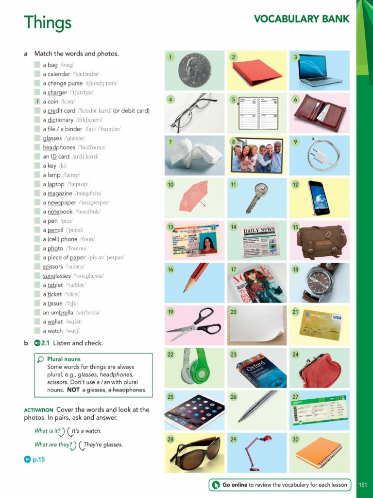 Vocabulary Things | PDF