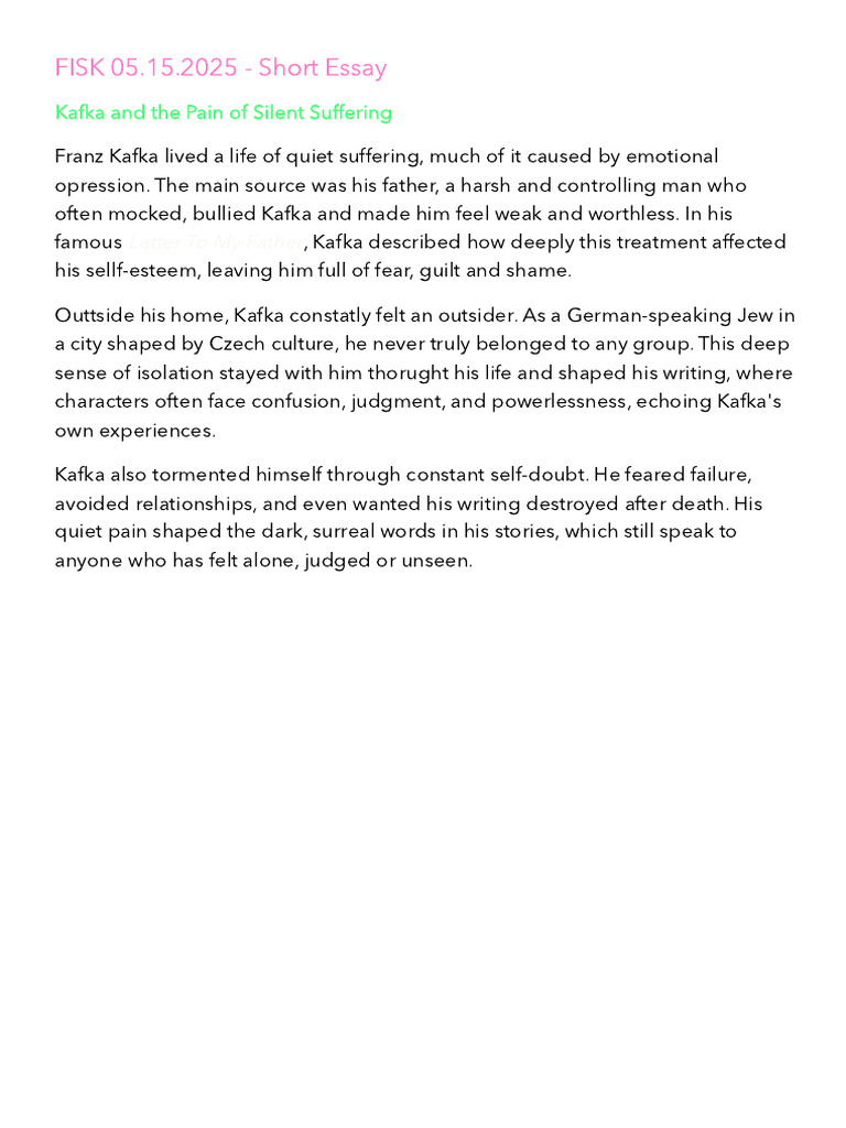 FISK 05.15.2025 - Short Essay - JGuilherme | PDF