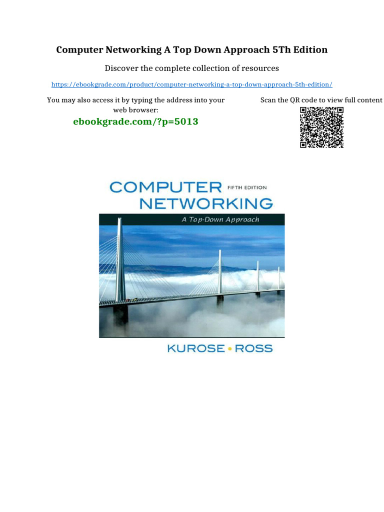 Computer Networking A Top Down Approach 5th Edition Complete Edition ...