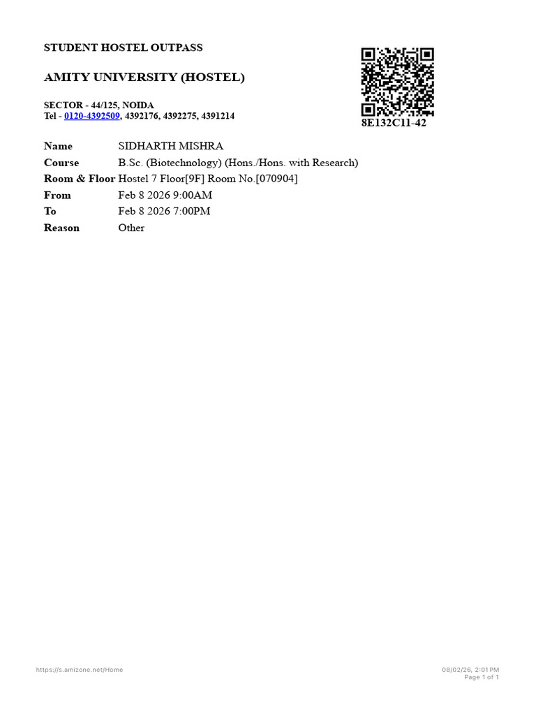 Out Pass | PDF