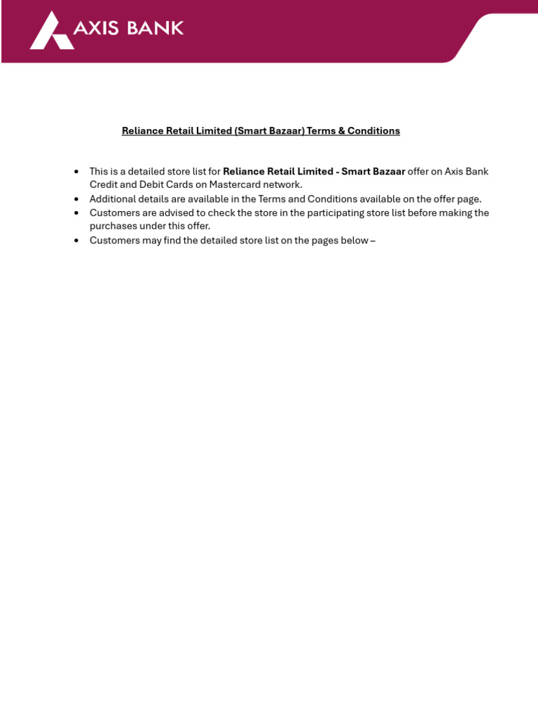 Smart Bazaar Store List | PDF