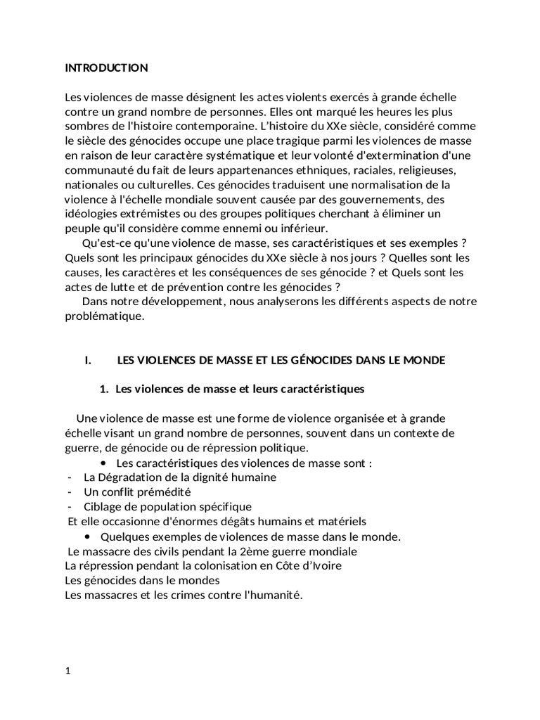 Introduction Genocide - 20260110 - 095739 | PDF | Génocides | Hutus