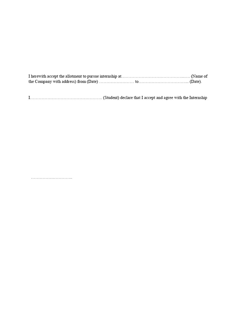 Internship Declaration Format 2025 | PDF