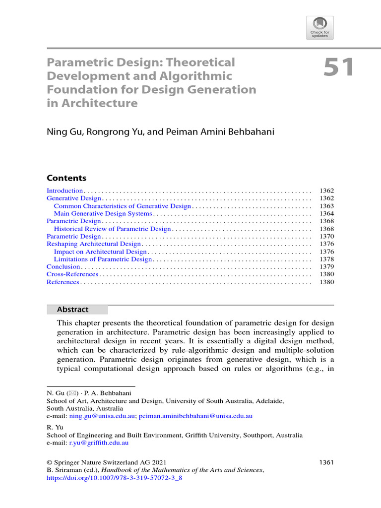 2021 Parametric Design Theoretical Development and Algorithmic ...