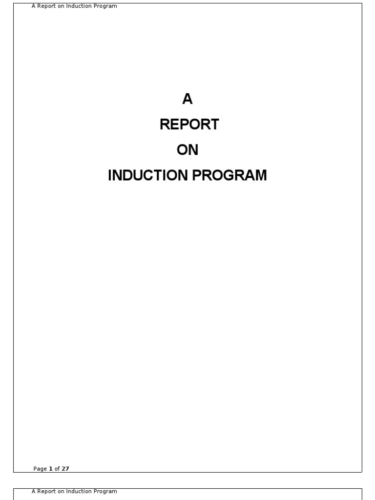 Induction Training Report | PDF | Image Scanner | Logistics