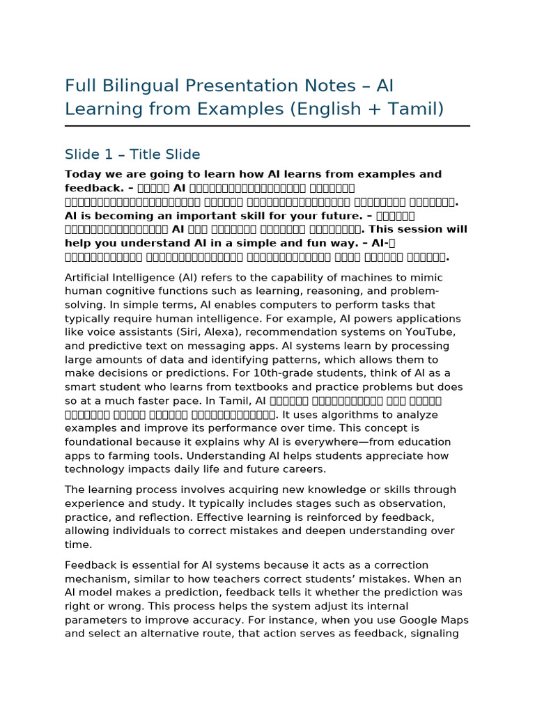 Full Bilingual AI Presentation | PDF | Machine Learning | Artificial ...