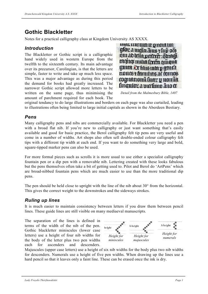 Gothic Black Letter | PDF | Calligraphy | Pen
