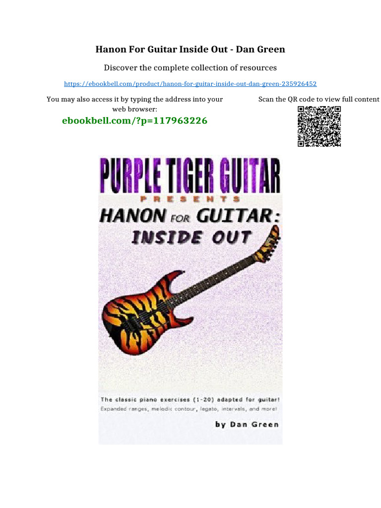 Hanon For Guitar Inside Out - Dan Green Digital Version 2025 | PDF
