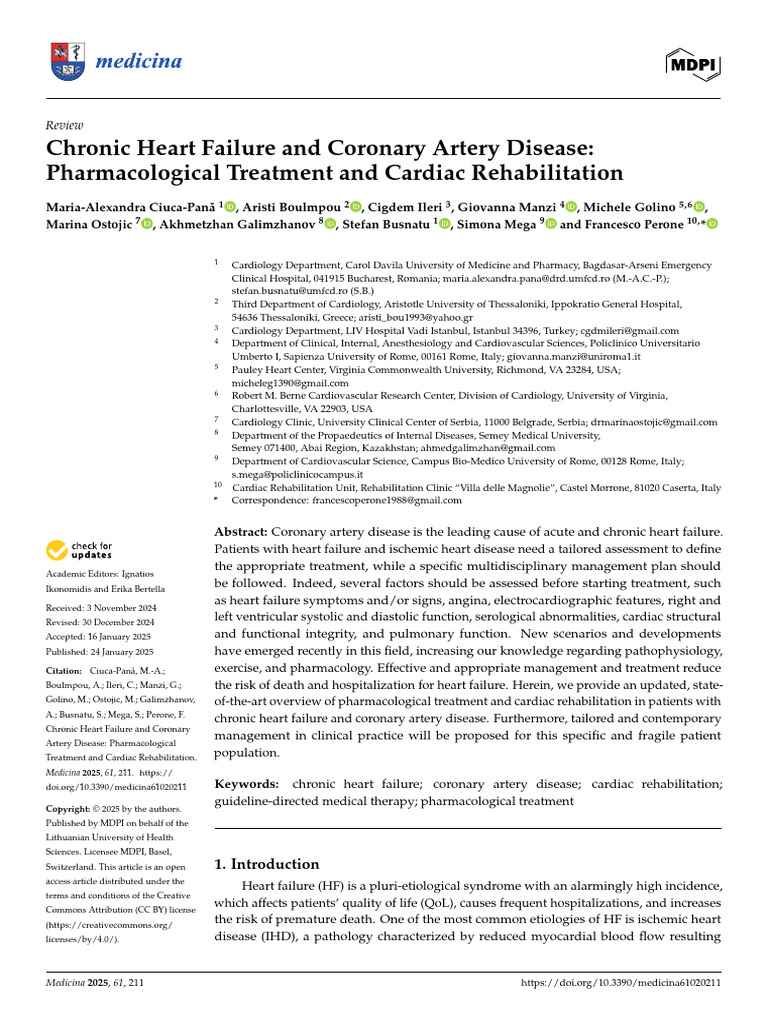 medicina-61-00211 | PDF | Heart Failure | Coronary Artery Disease