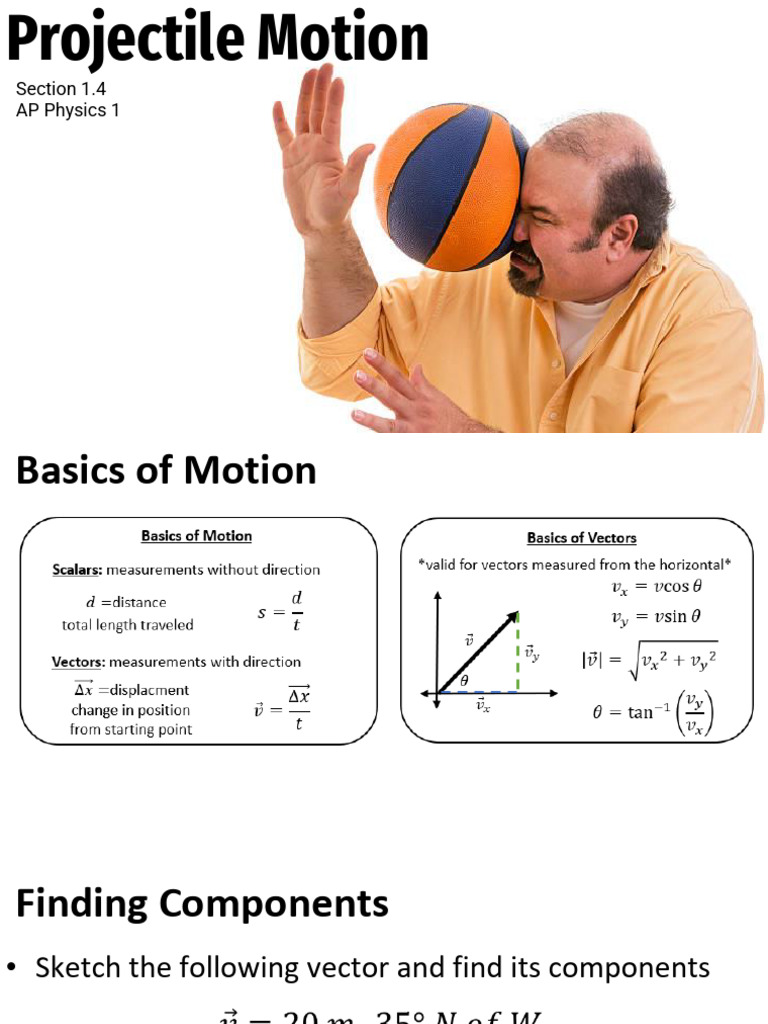 1.5 Slides Projectile Motion | PDF | Projectiles | Acceleration