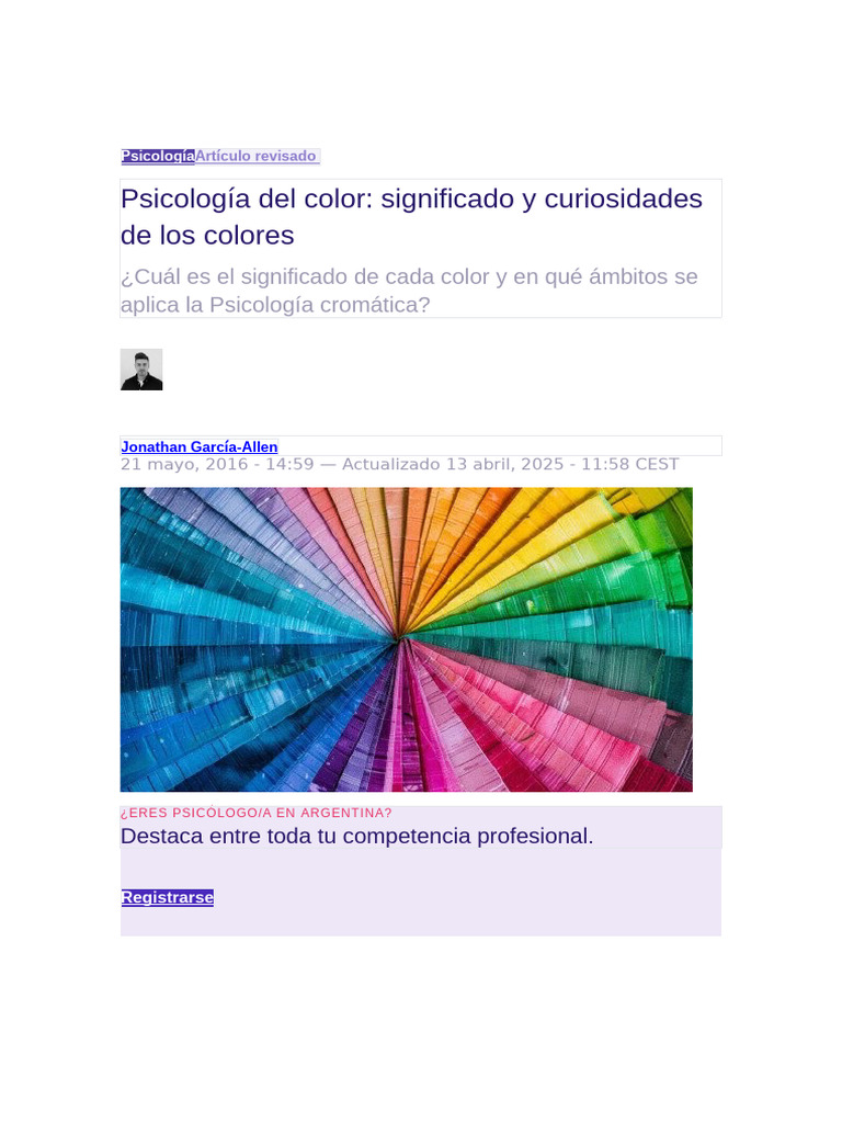 Psicología de Los Colores | PDF | Color | Sicología