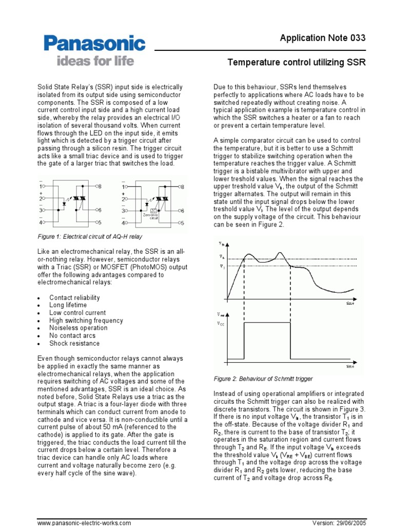 SSR Temperature Control with Schmitt Trigger | PDF | Relay | Switch