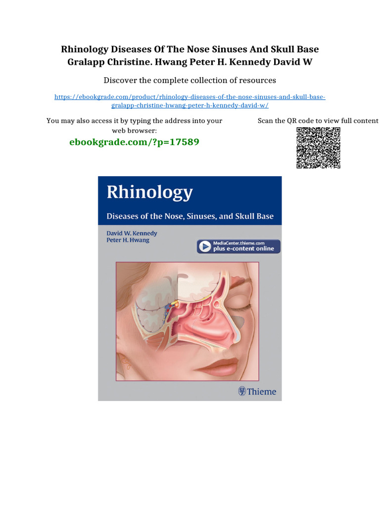 Rhinology Diseases of the Nose Sinuses and Skull Base Gralapp Christine ...