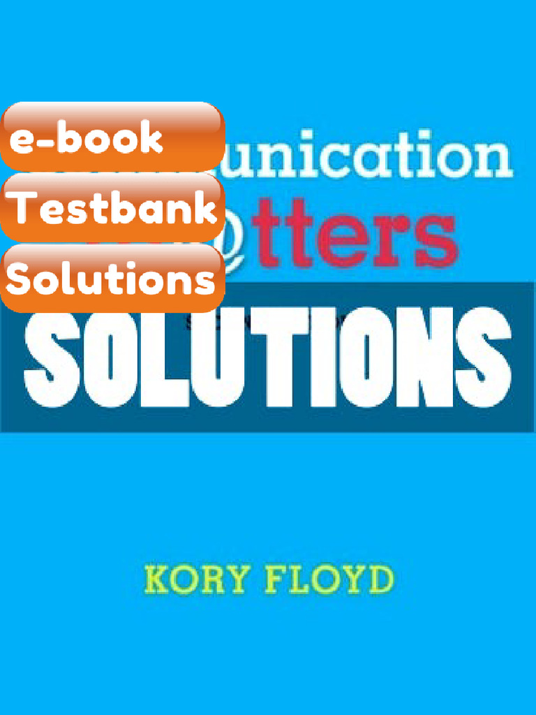 eBook & Testbank Communication Matters 2 Ed Kory Floyd | PDF ...
