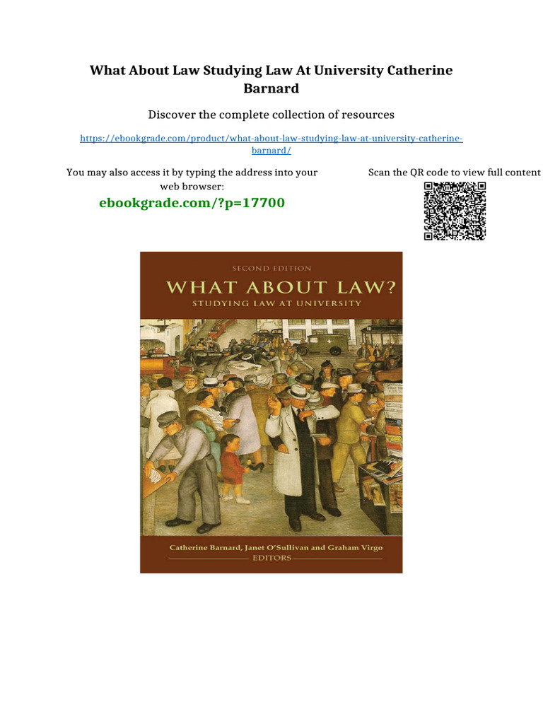 What About Law Studying Law at University Catherine Barnard digital ...
