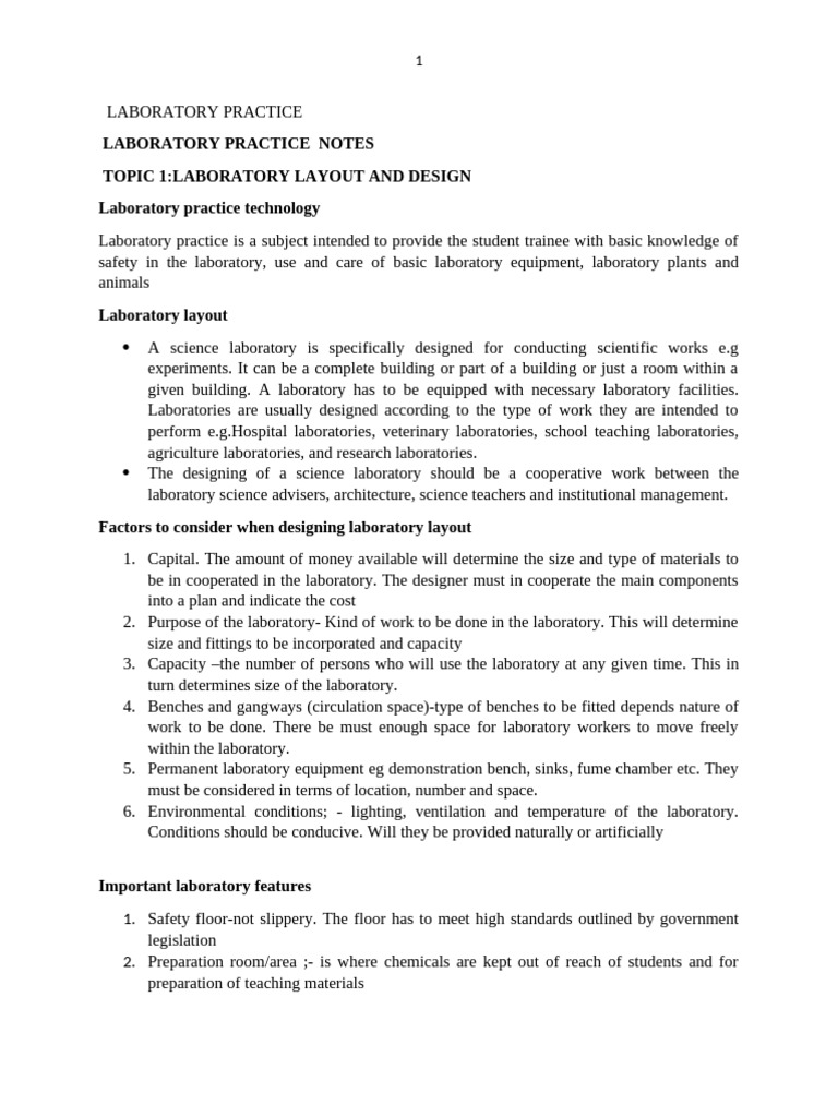 Lab Practice Notes | PDF | Fires | Laboratories