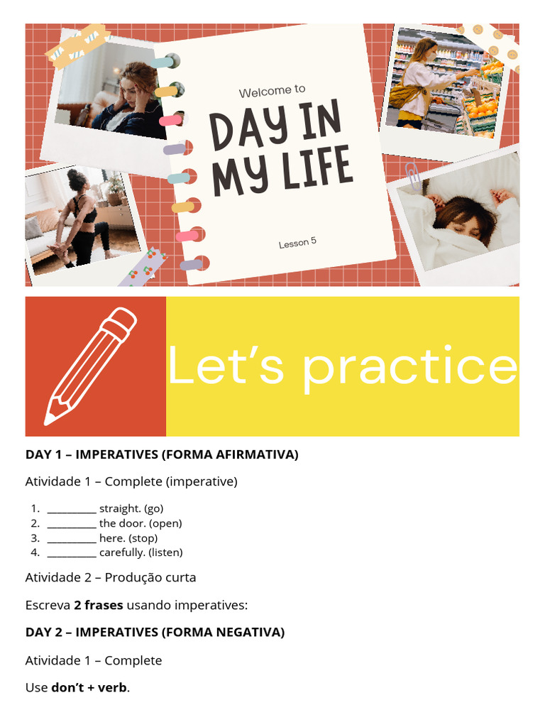 Lesson 5 Homework Daily Routine | PDF