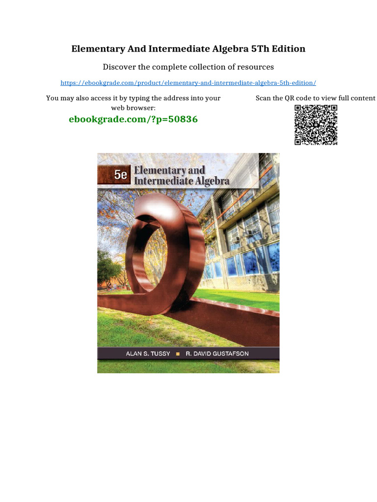 Elementary and Intermediate Algebra 5th Edition download full chapters ...