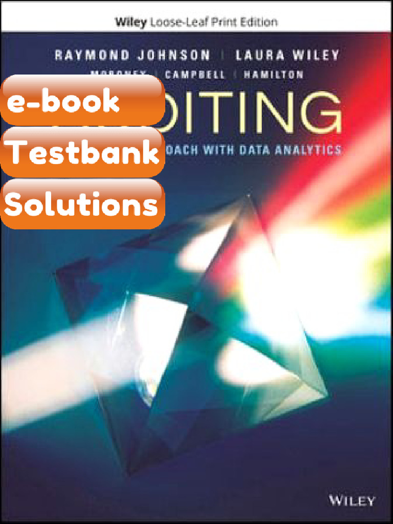 Testbank - Auditing a Practical Approach With Data Analytics 1st ...