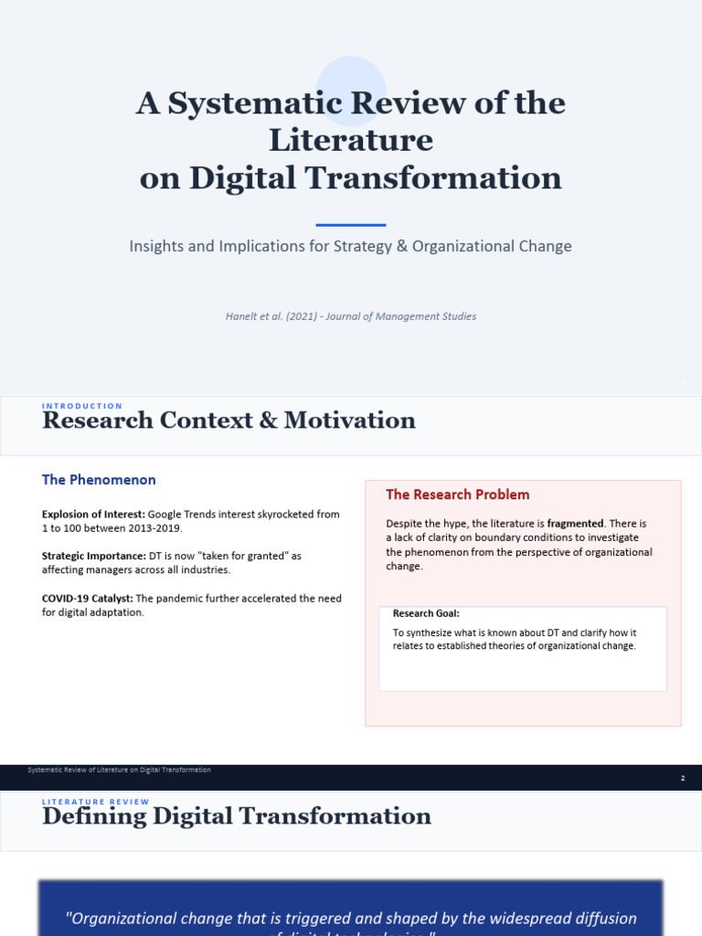 DT Review Hanelt Et Al | PDF | Systematic Review | Innovation