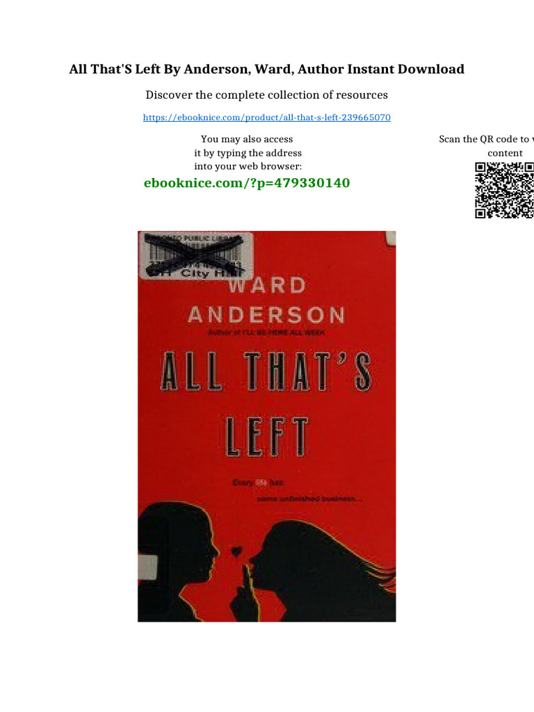 All that's left by Anderson, Ward, author instant download latest pdf ...