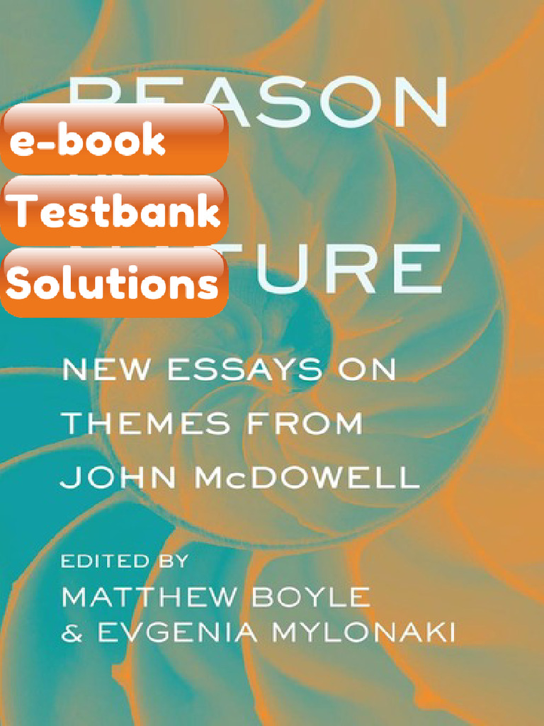 Reason in Nature New Essas on Thems From John McDowell Matthew Boyle ...