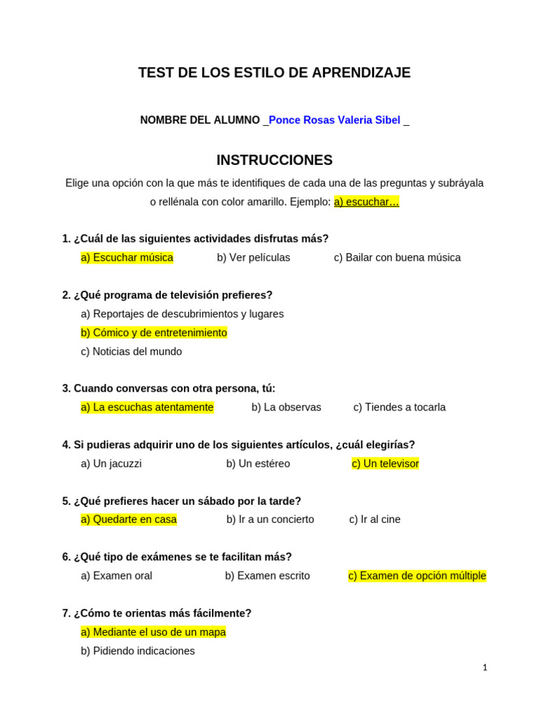 3 ESTILOS DE APRENDIZAJE De la Parra_ Valeria Ponce | PDF