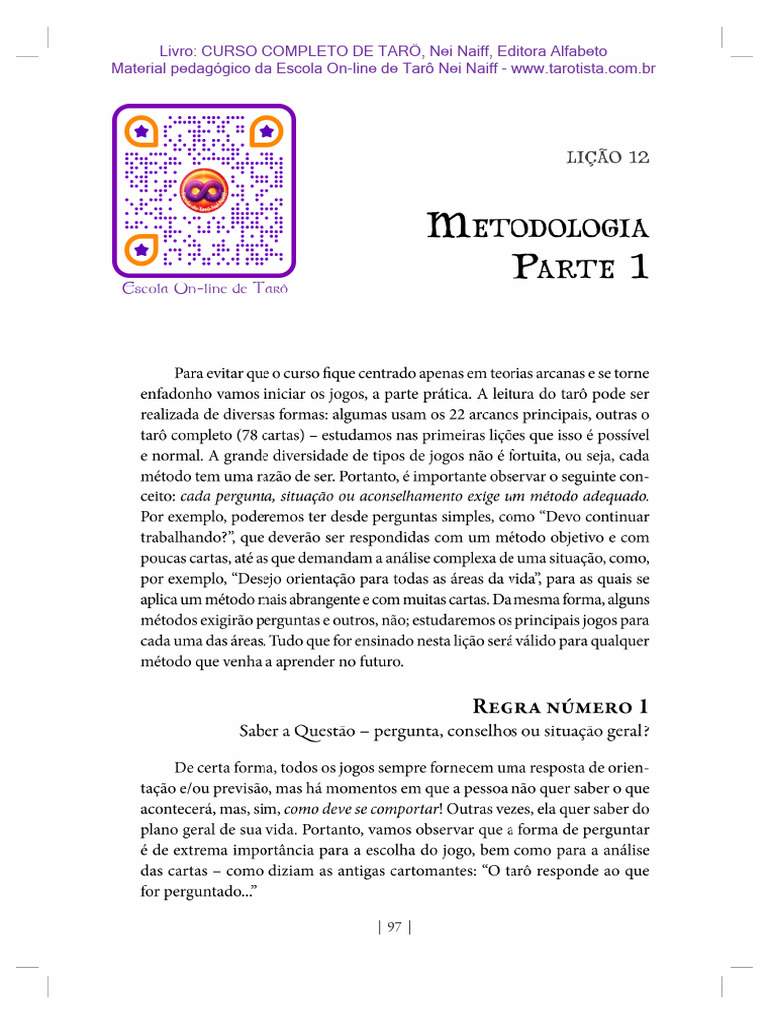 Curso Completo de Tarô, Nei Naiff, Editora Alfabeto | PDF