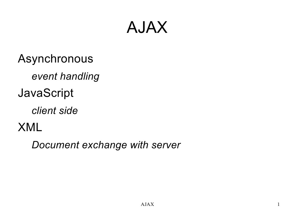Asynchronous Javascript XML: Event Handling Client Side Document Exchange With Server | PDF ...