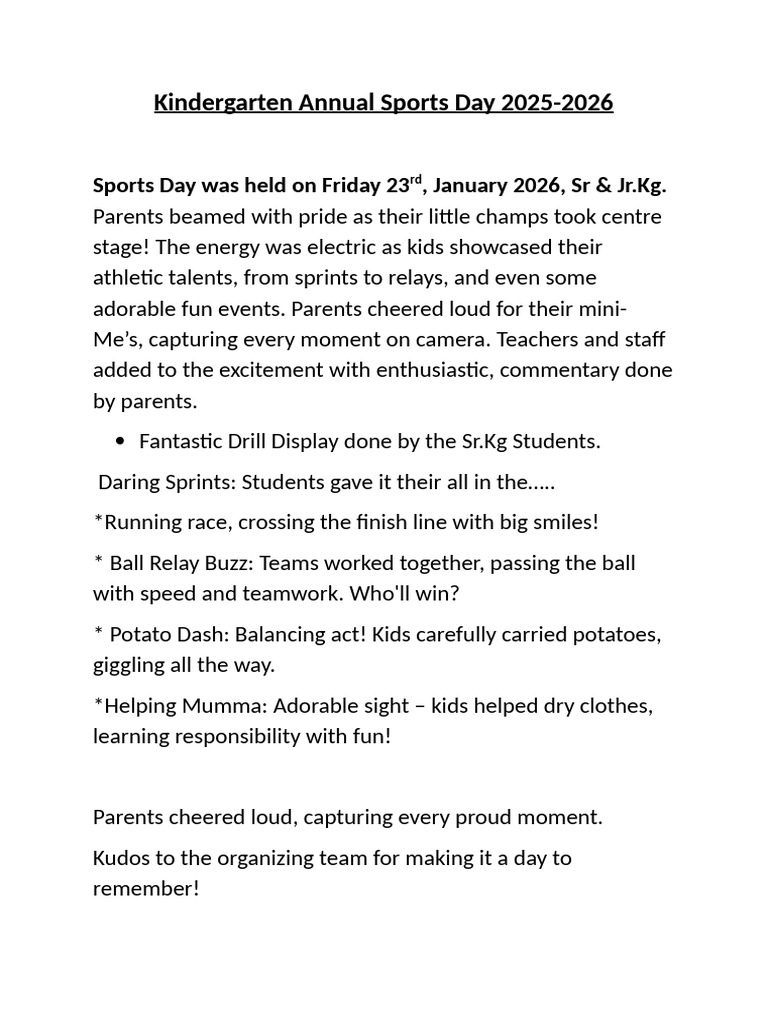 Sports Day Write Up January 2026 | PDF