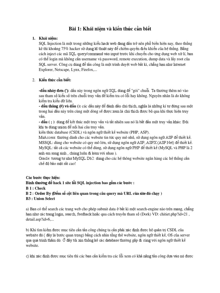 Hack SQL Injection | PDF