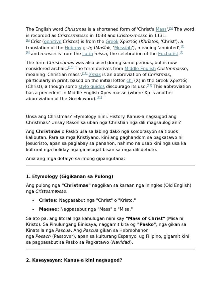 Unsa Ang Christmas | PDF