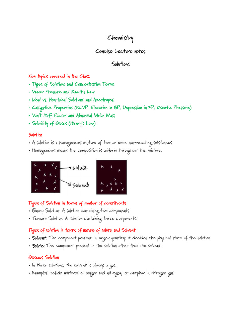 6927d8aa00864df4904894e4 ## Solutions Short Notes | PDF | Solubility ...