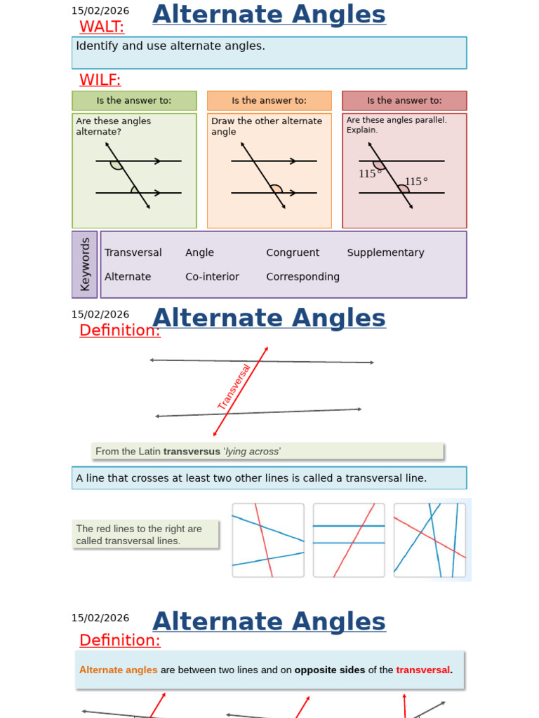 06b Alternate Angles | PDF | Angle | Euclidean Geometry