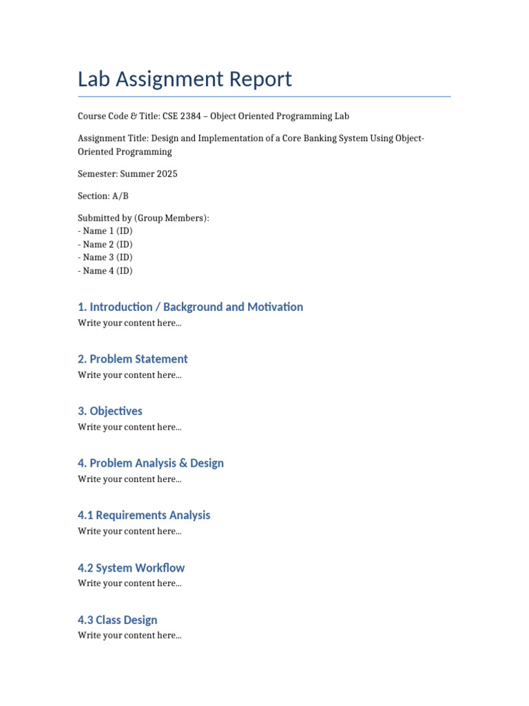 Core Banking System Report | PDF