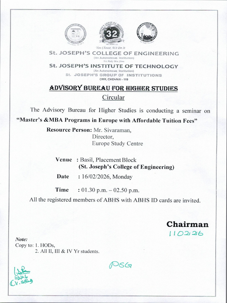 ABHS Circular 11 02 2026 | PDF