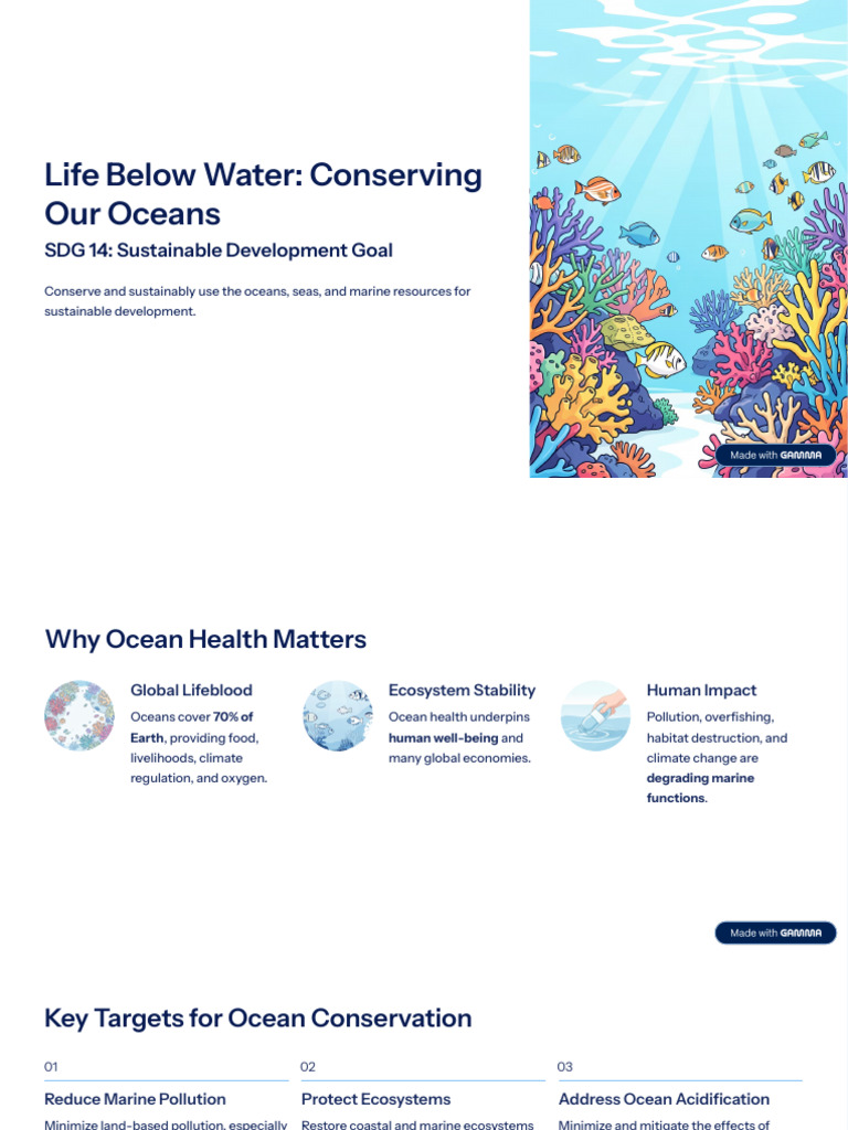 Life Below Water Conserving Our Oceans | PDF | Oceans | Sustainability