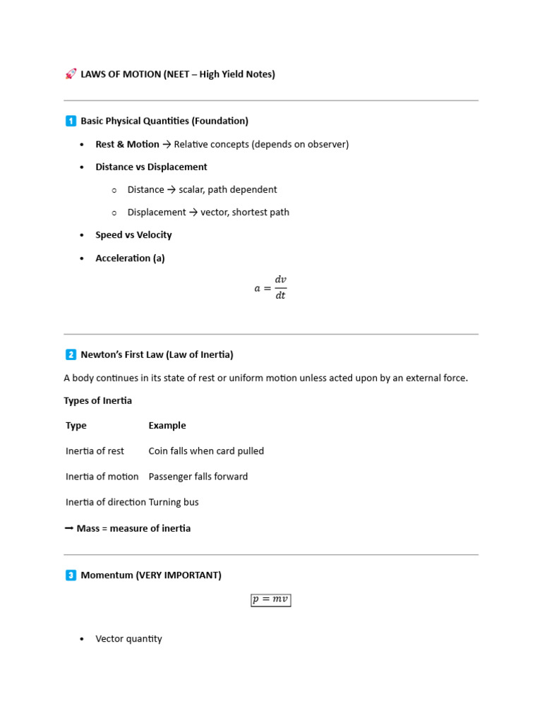 Phy NLM | PDF | Force | Newton's Laws Of Motion