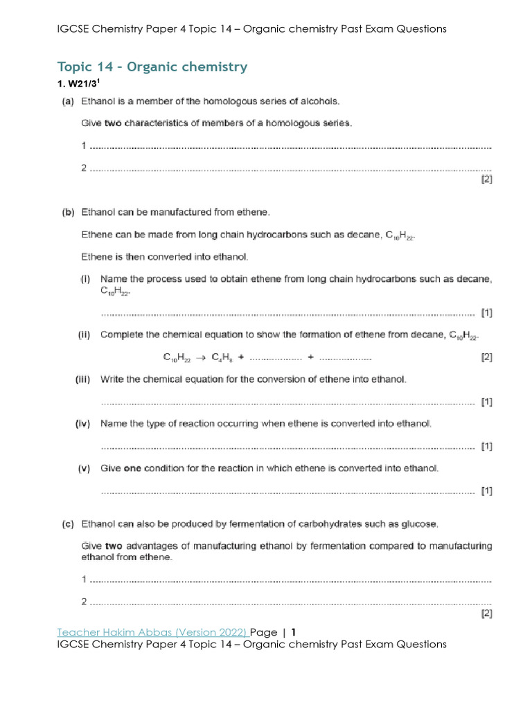 Topic 14 - Organic Chemistry-P4 | PDF | Chess Theory | Chess